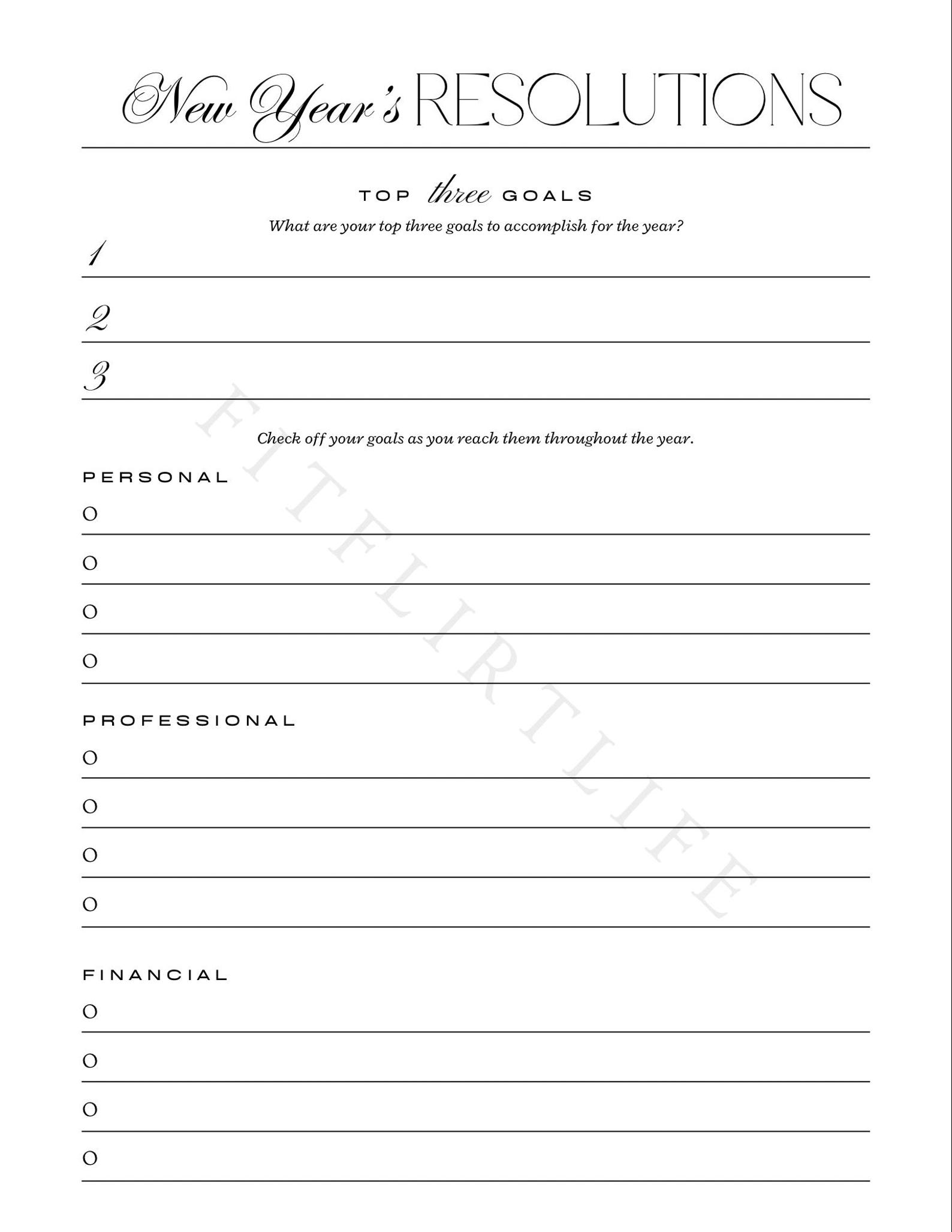 New Years Resolutions Planner Printable Goal Tracker PRINTABLE, IPAD ...