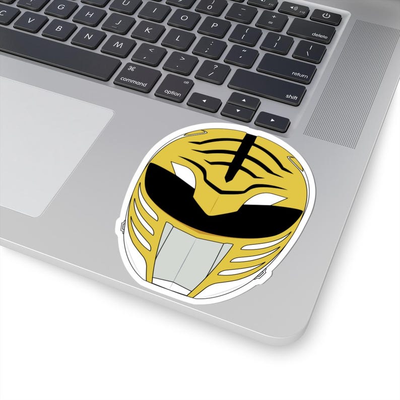Power Rangers White Ranger Helmet Kiss-cut Stickers, Decal, Laptop ...