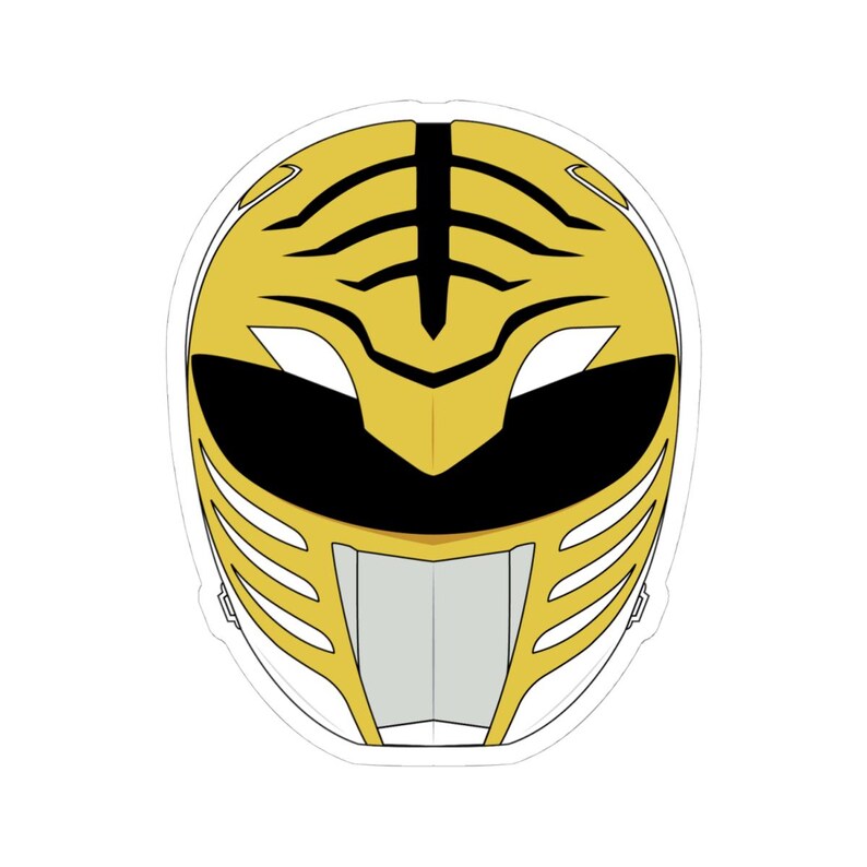Power Rangers White Ranger Helmet Kiss-cut Stickers, Decal, Laptop ...