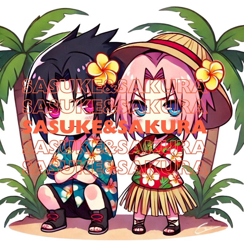 Sasuke and Sakura Chibi Style (set 1) 4 Png - Etsy