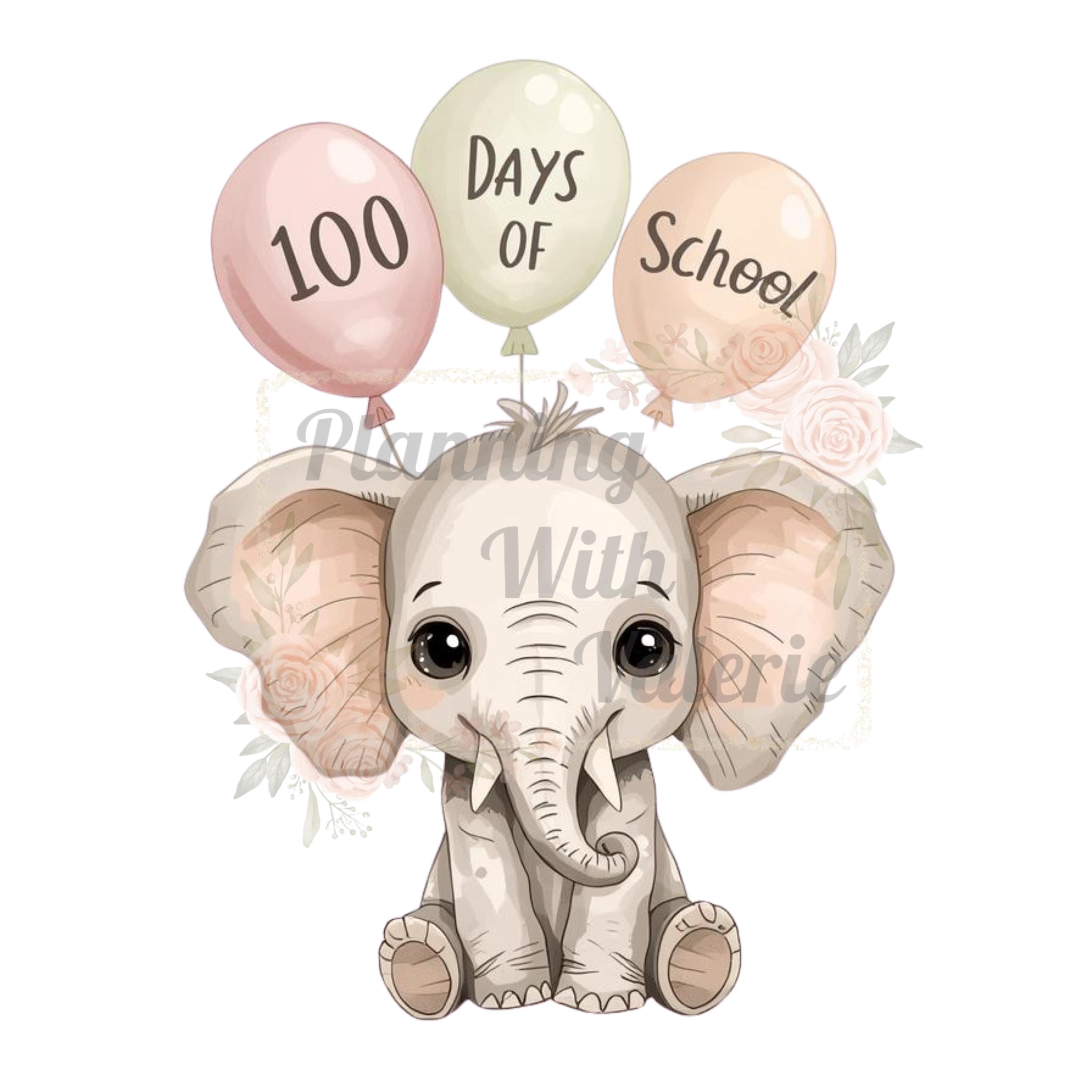 100 Days of School Clipart | Boho Animal Graphics (digital Download) - Etsy