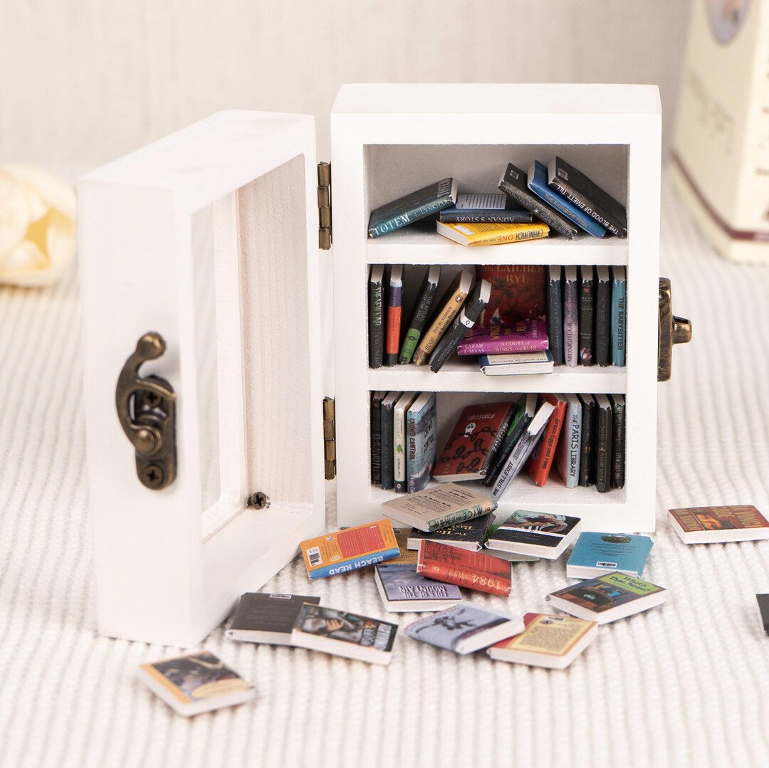 Personalized White Mini Anxiety Bookcase With Books | Booktok ...