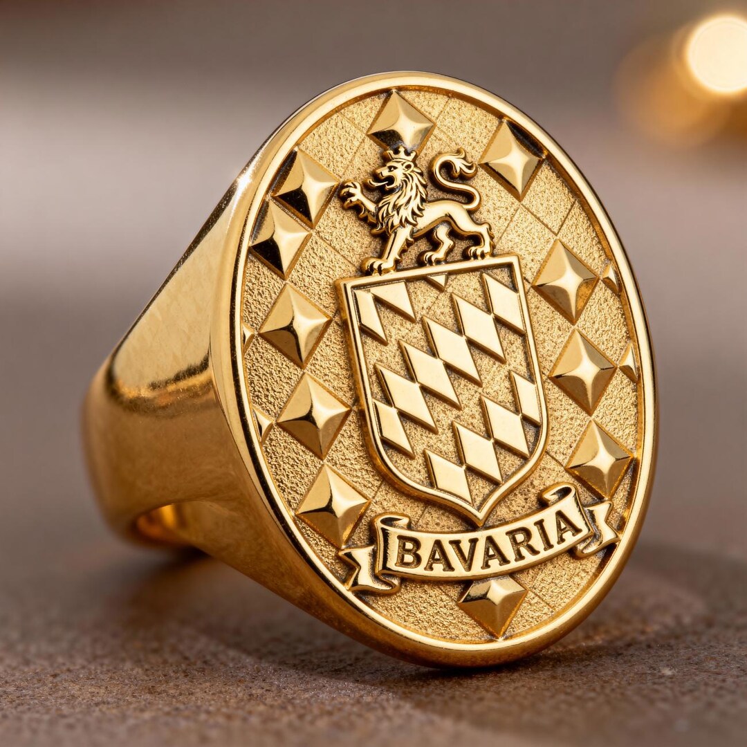 Gold Signet Ring Men, Custom Family Crest, Executive Gift for Boss, CEO ...