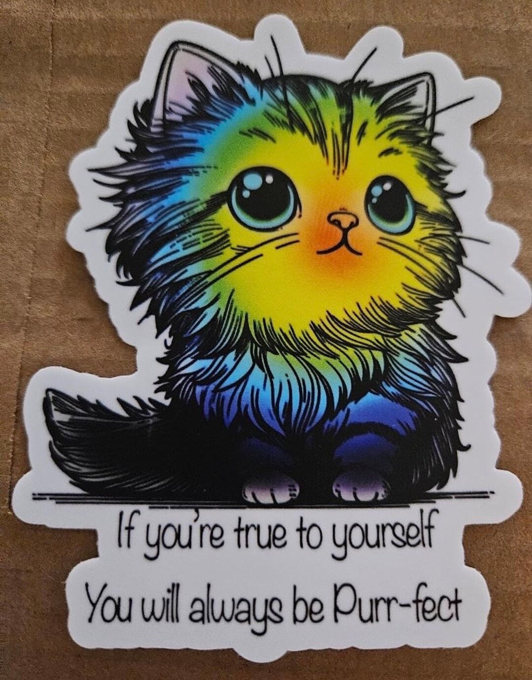 Rainbow Cat Sticker, All Inclusive, Love Who You Are 4x4 - Etsy