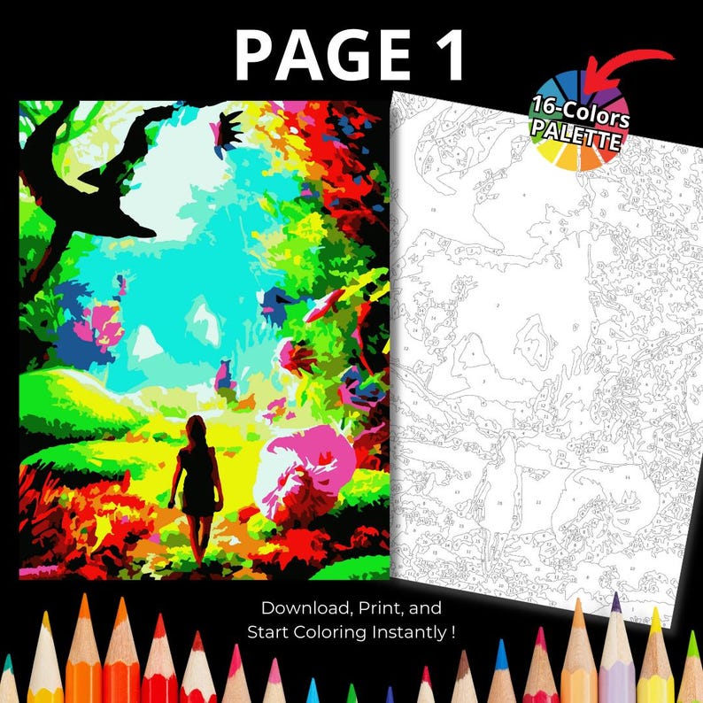 Color by Number Coloring Book 3 Printable Pages Paint by Number PDF ...