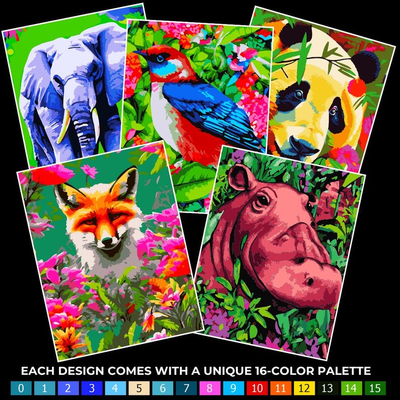 Wild Animals Color by Number: 20 Relaxing Pages (digital Download) - Etsy