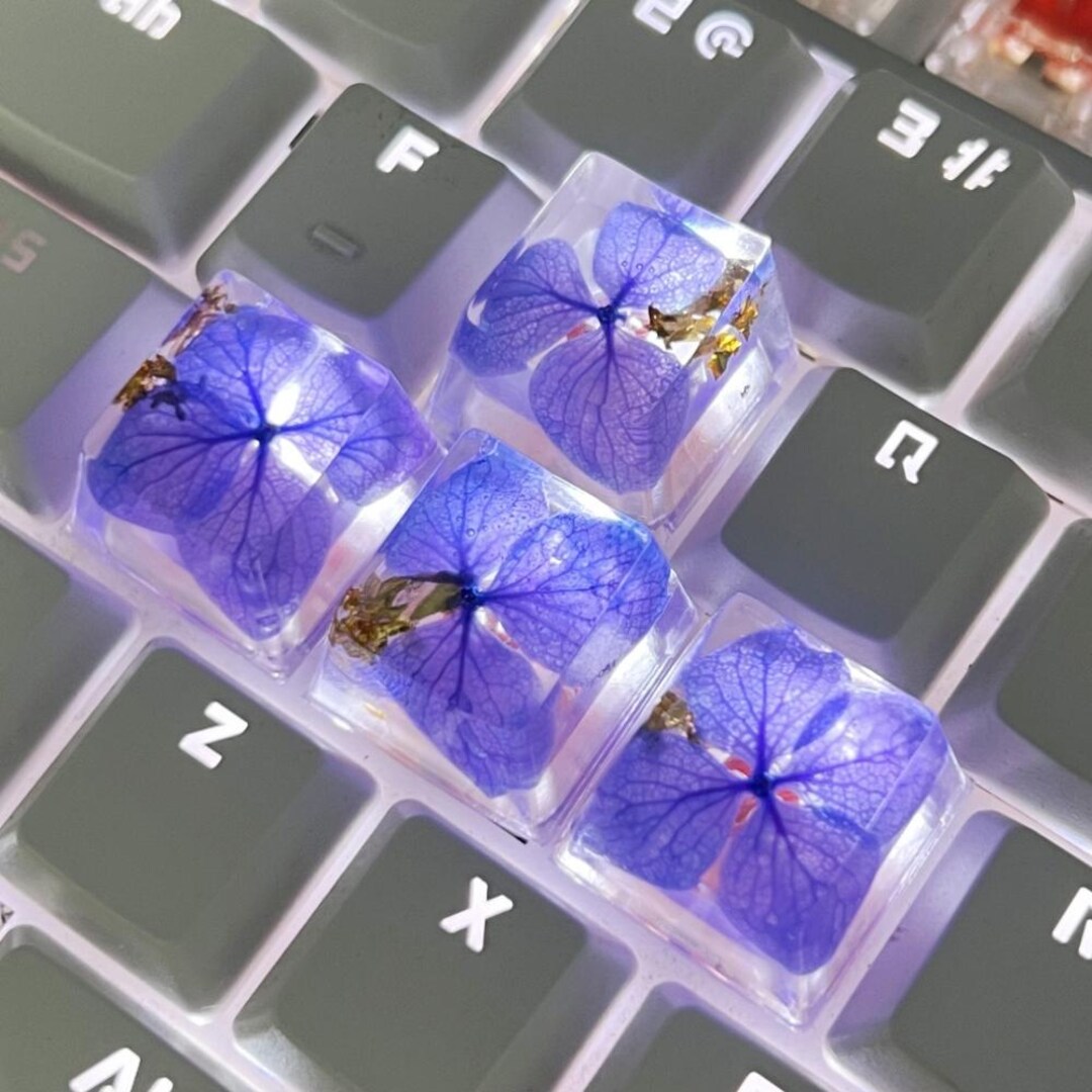 Translucent Leaves Dry Flowers Paper Cross Axis Mechanical Keyboard ...