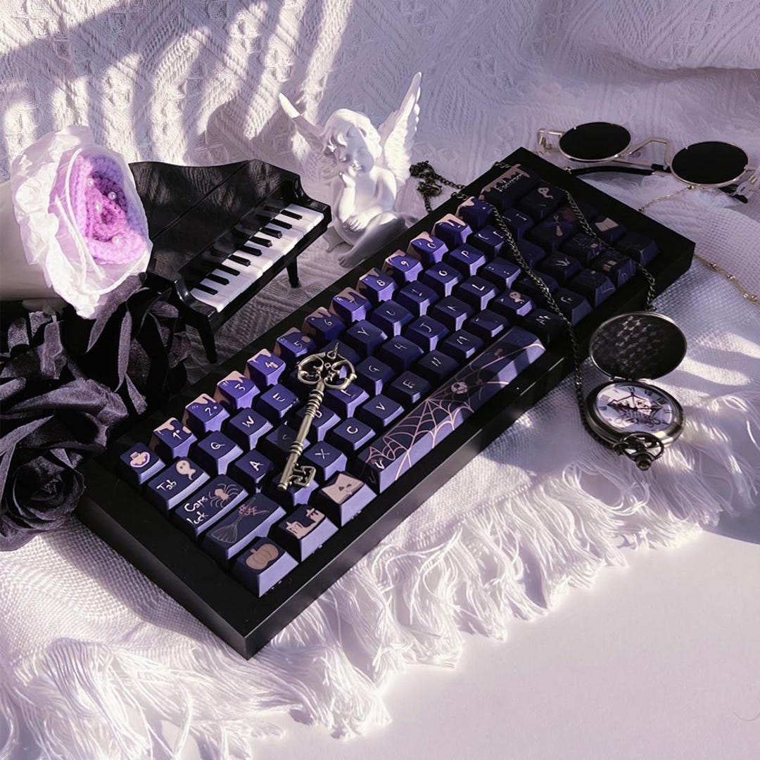 Halloween Witch Theme Keycaps Kit Cherry Profile DYE Sub for Mechanical ...