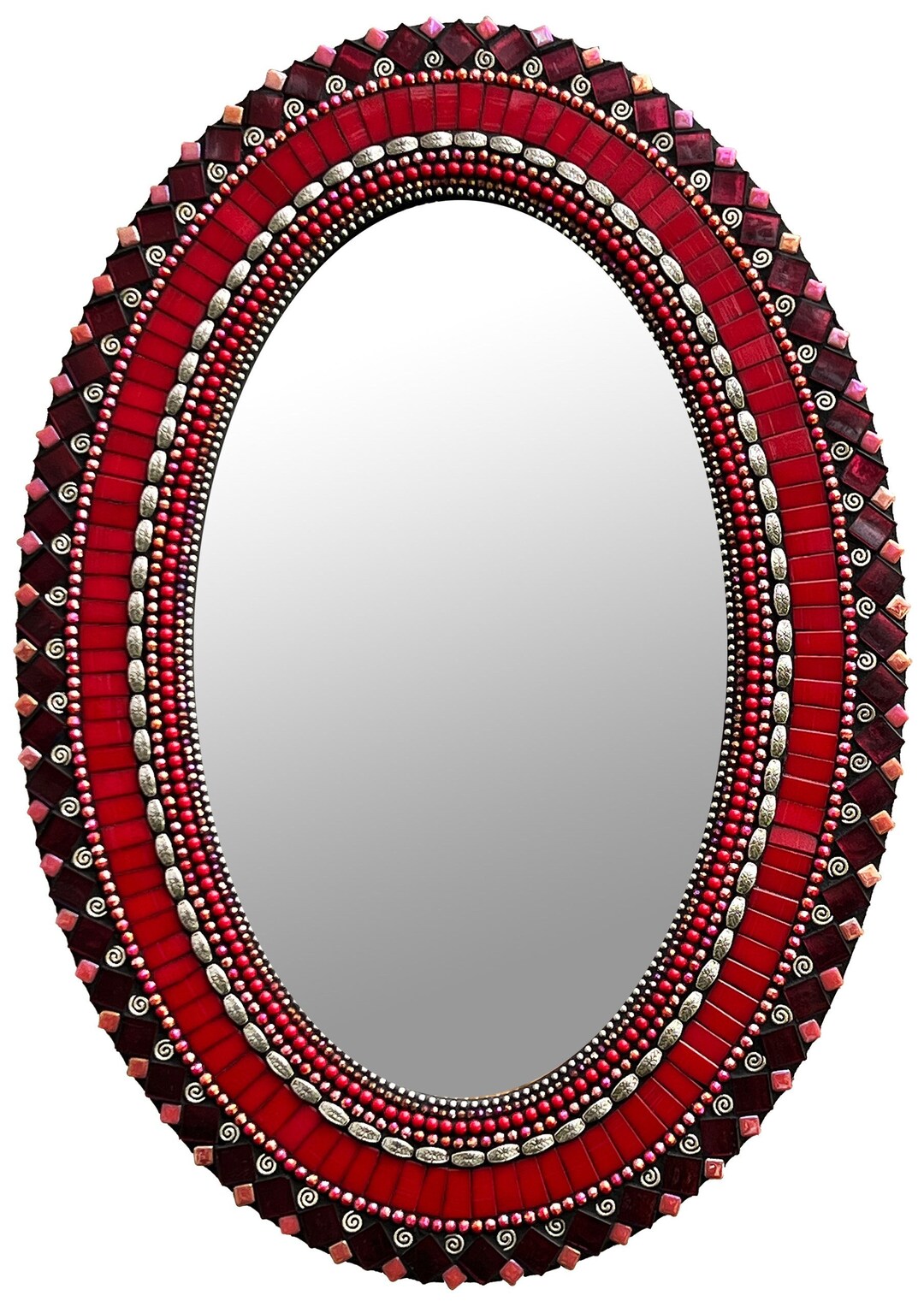 14x20in Oval Mirror, Ruby Red - Etsy