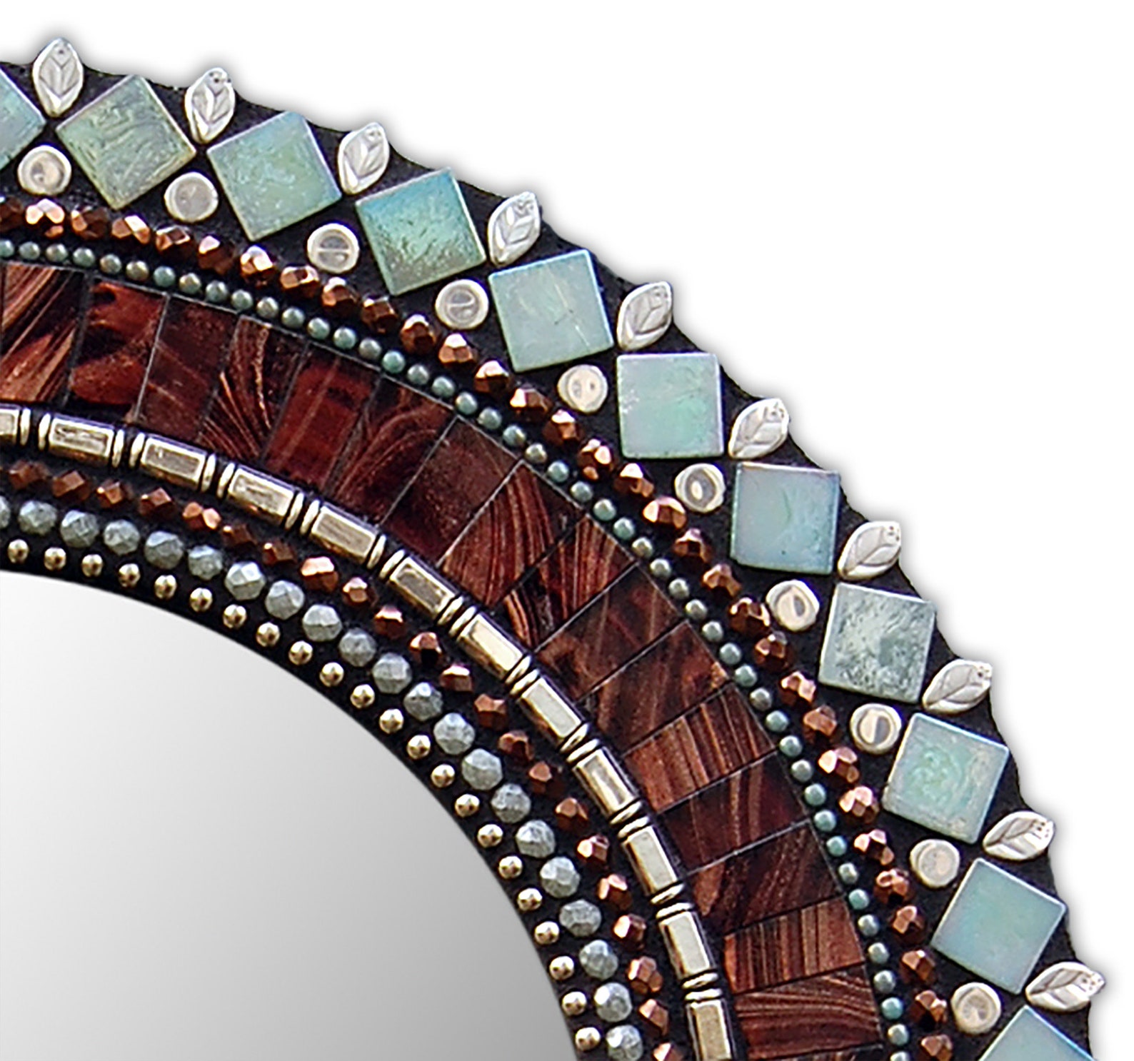 13in Round Green Tea Mirror - Etsy