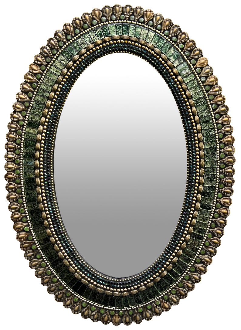 14x20in Oval Mirror, Green Drop - Etsy