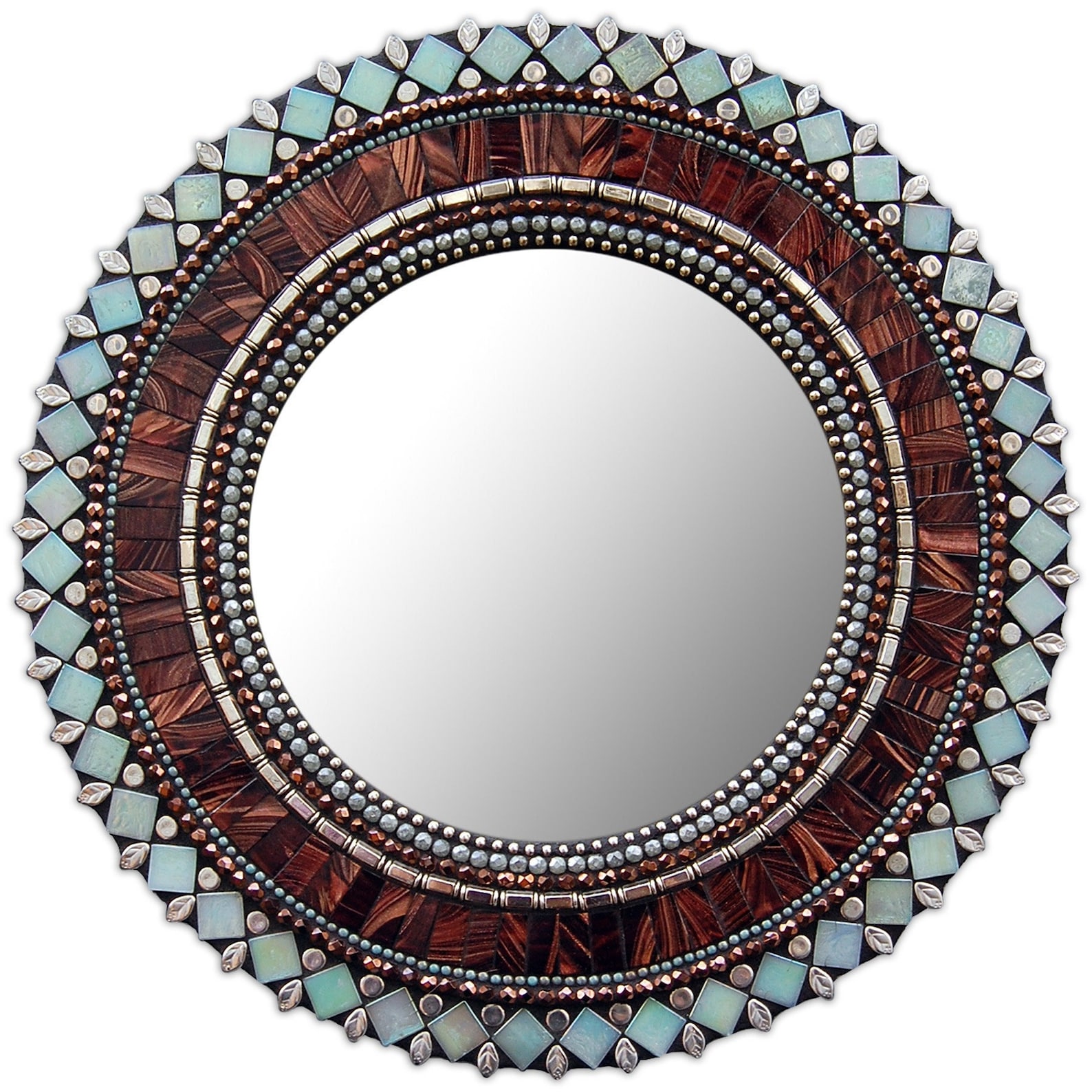 13in Round Green Tea Mirror - Etsy
