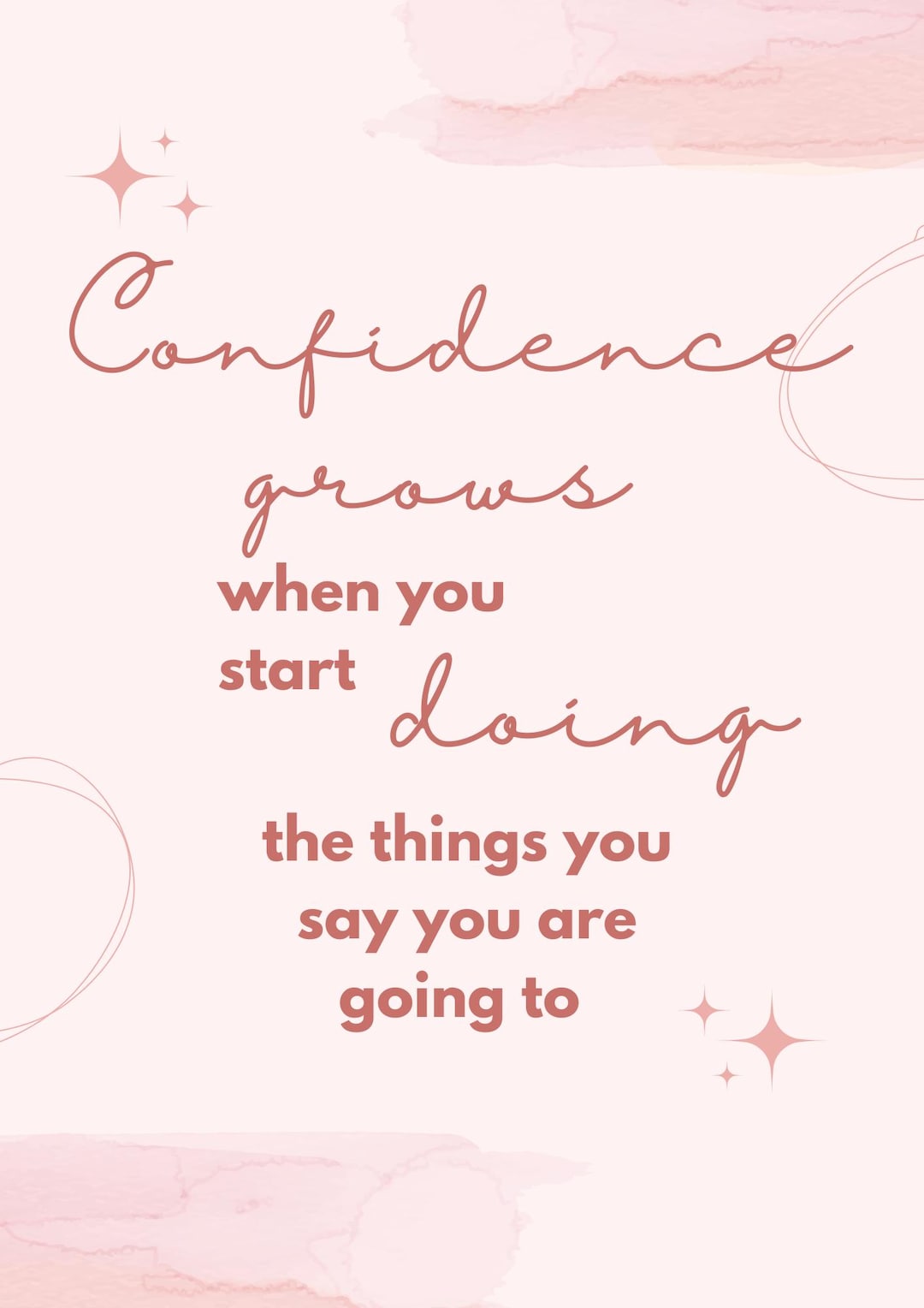 Confidence Grows Poster Pink - Etsy