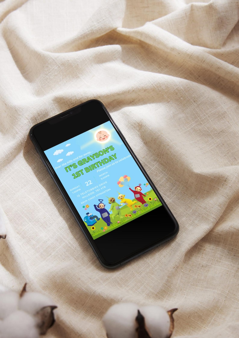 Teletubbies Theme Digital Download Personalised Birthday Party ...