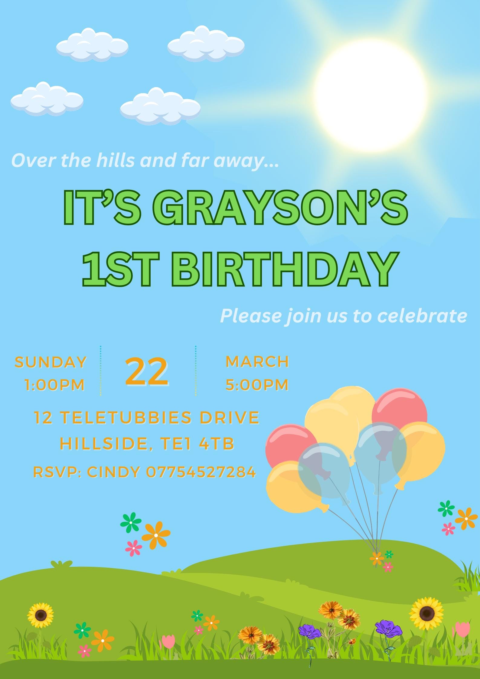 Teletubbies Theme Digital Download Personalised Birthday Party ...