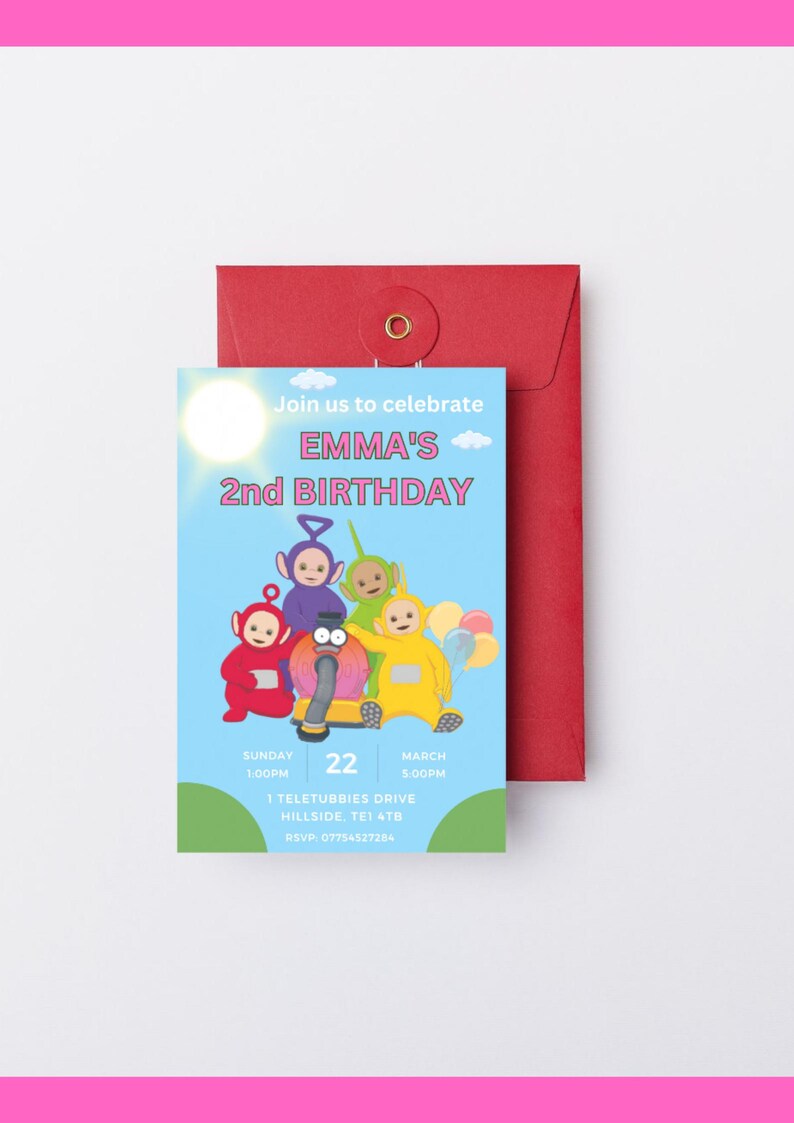 Teletubbies Sunshine Digital Download Personalised Birthday Party ...