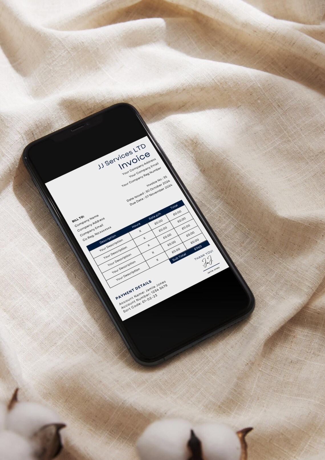 TM Construction Invoice Template Digital Download | Instant Download ...