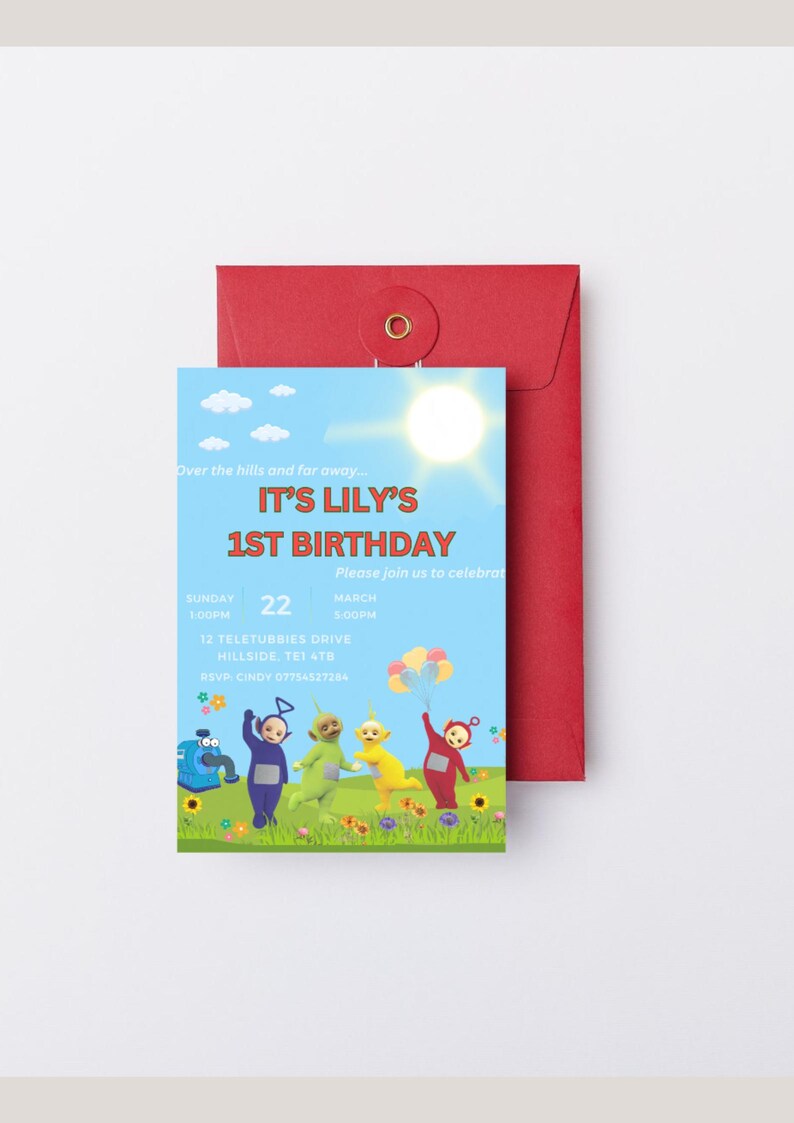 Teletubbies Digital Download Personalised Invitation Instant Download ...