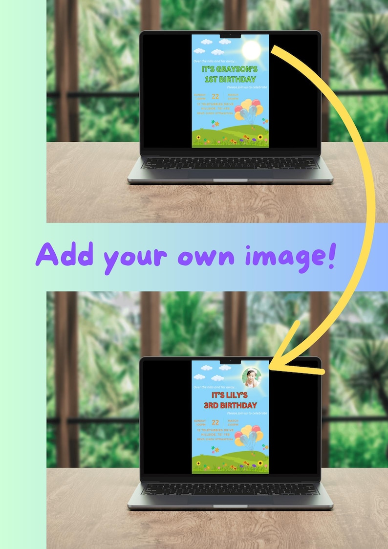 Teletubbies Theme Digital Download Personalised Birthday Party ...