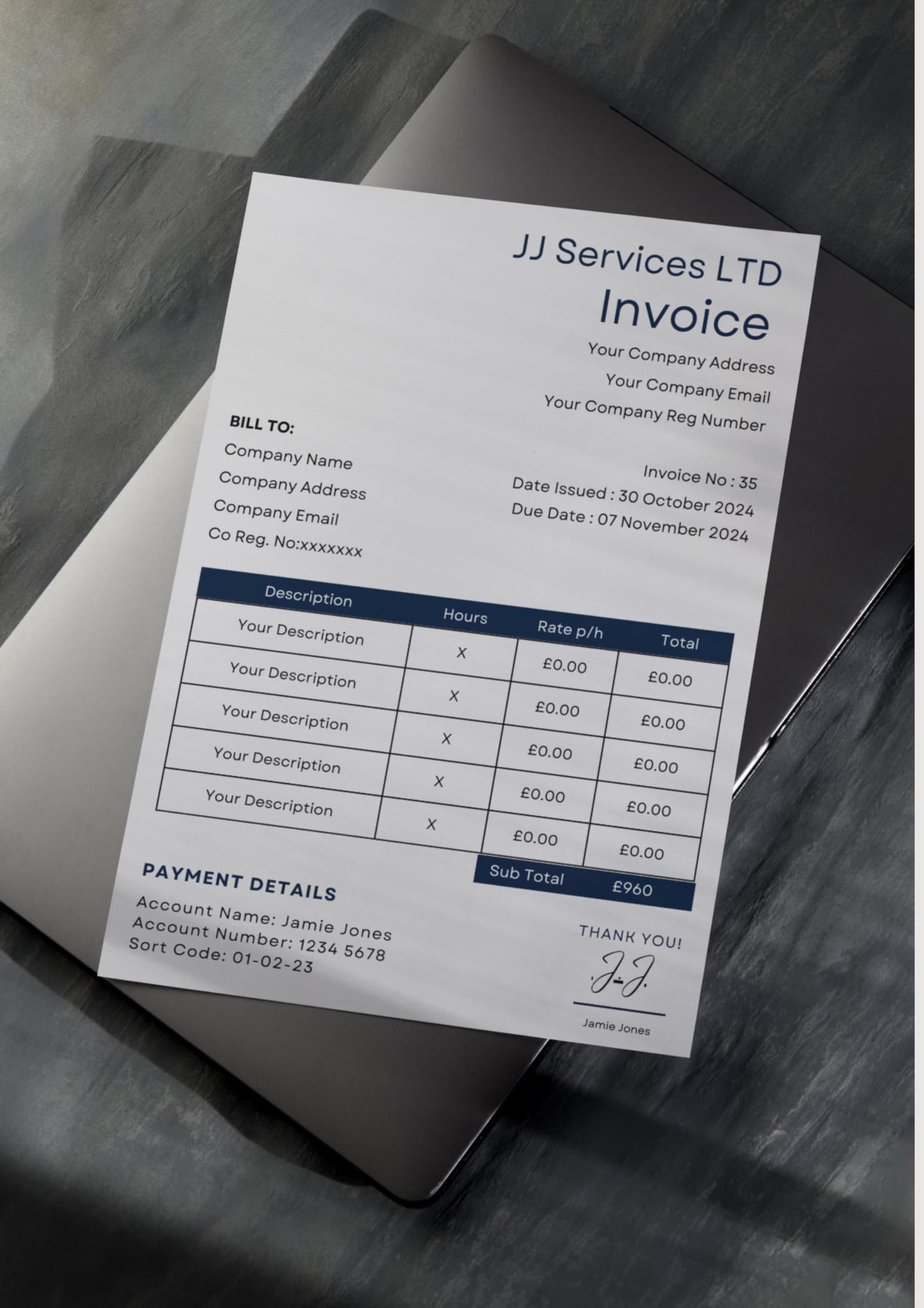 TM Construction Invoice Template Digital Download Instant Download ...
