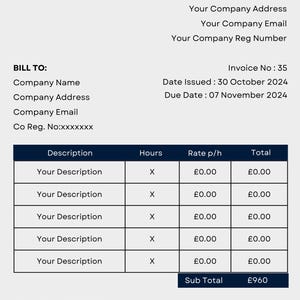 TM Construction Invoice Template Digital Download | Instant Download ...
