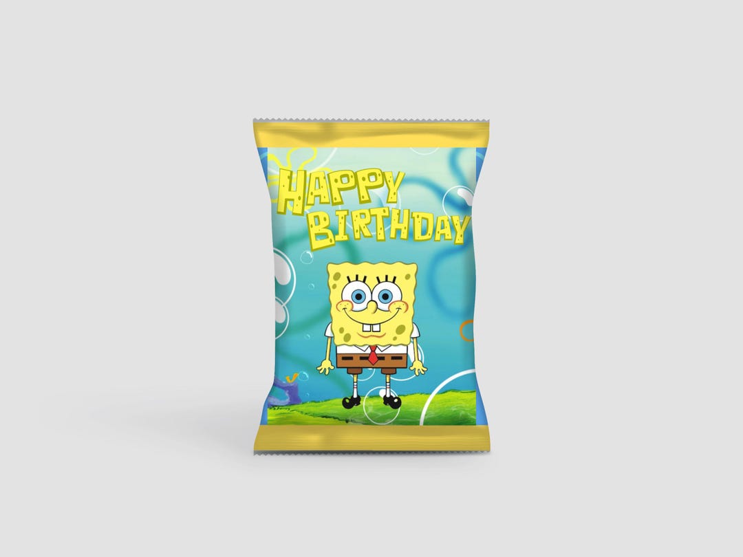 Editable SPONGEBOB CHIP BAGS Template // Canva // Digital Download ...