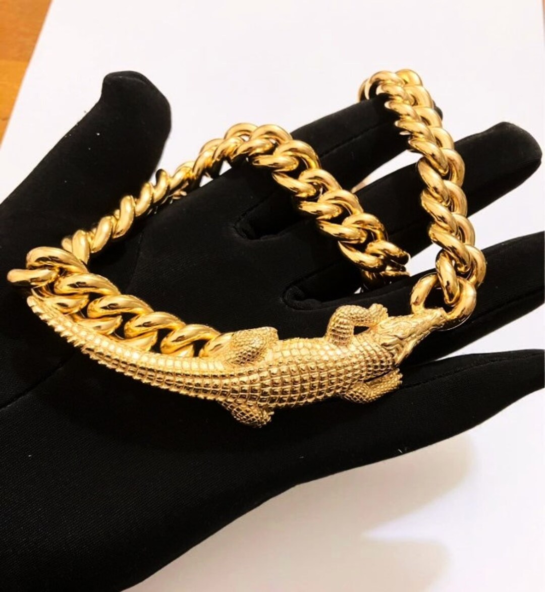 Aristocrazy Cuban Link Crocodile Chain - Etsy