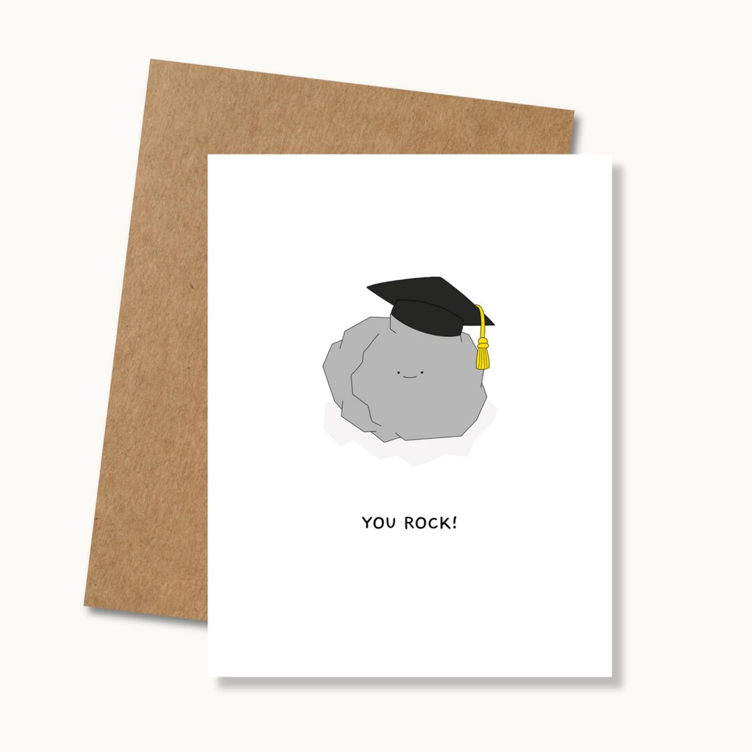 Congratulations Card, You Rock Graduation Card Greeting Card Funny Card ...