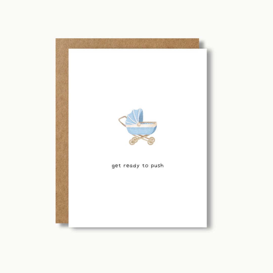 Get Ready to Push Pregnancy Card: Funny Baby Shower Congratulations ...
