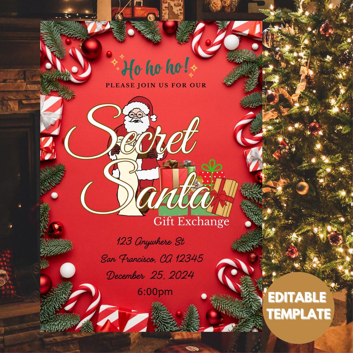 Secret Santa Gift Exchange Invitation, Christmas Gift Party, Work ...