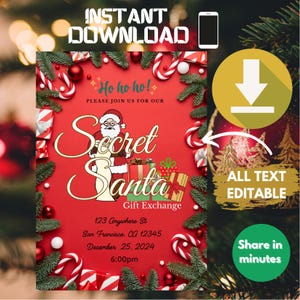 Secret Santa Gift Exchange Invitation, Christmas Gift Party, Work ...