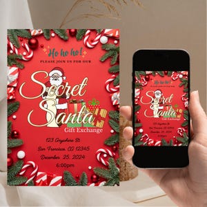 Secret Santa Gift Exchange Invitation, Christmas Gift Party, Work ...