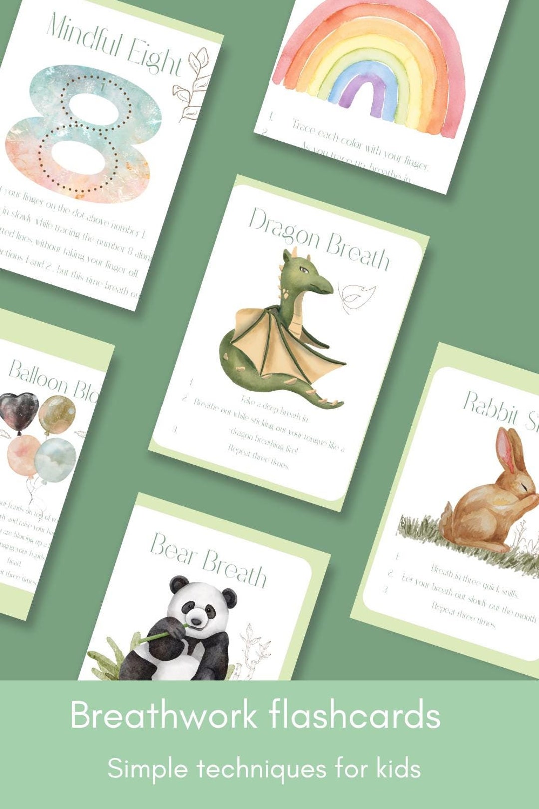 Mindfulness Breathwork Cards for Kids - Etsy