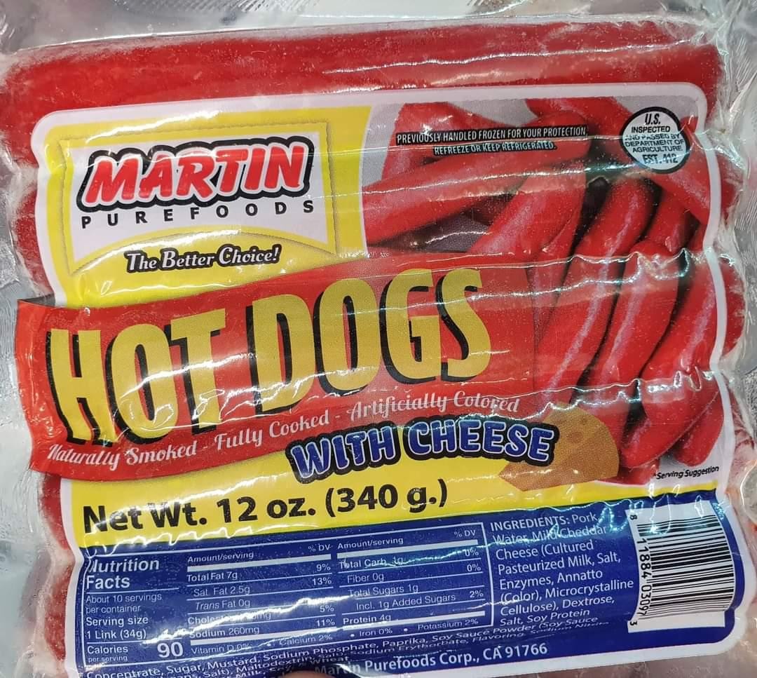 Martin Purefoods Hotdog 12oz - Etsy