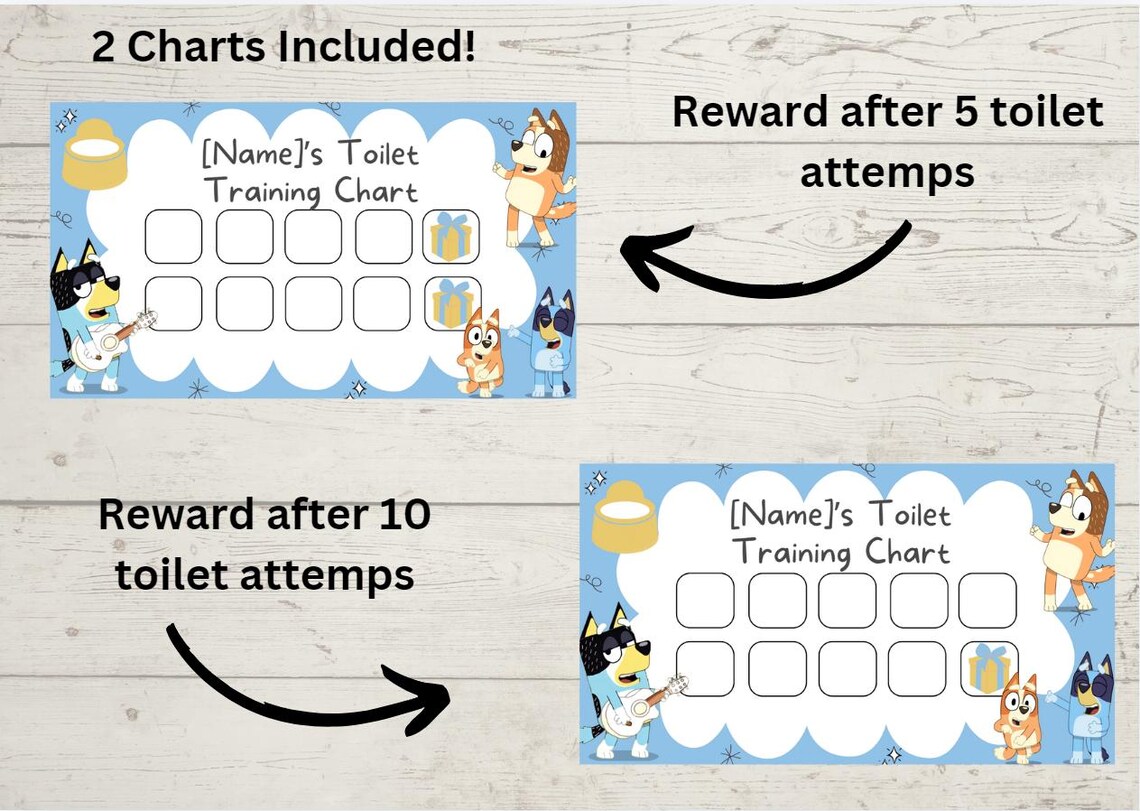 Customizable Printable Bluey Toilet Training Chart | Toilet Training ...