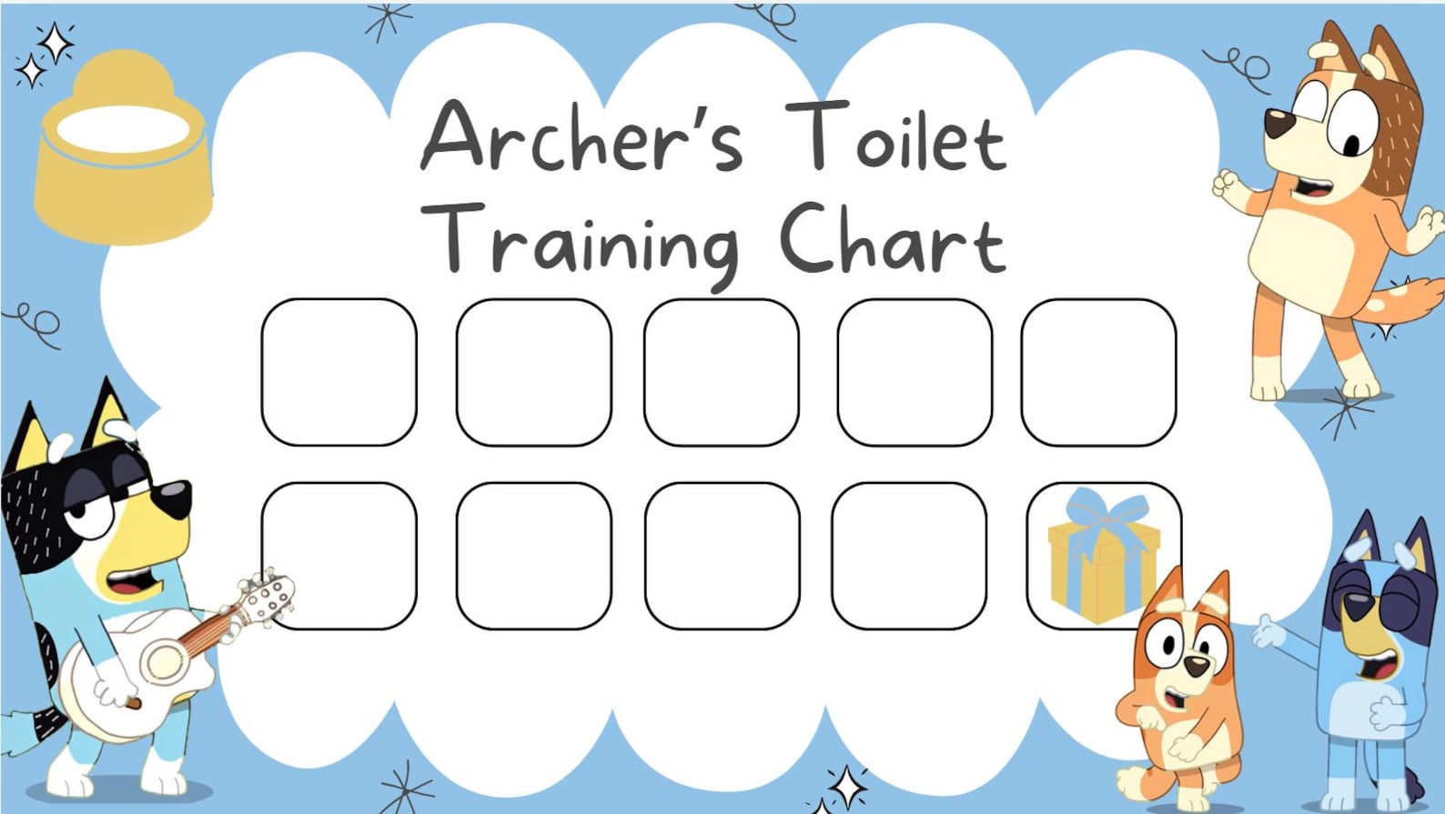 Customizable Printable Bluey Toilet Training Chart | Toilet Training ...
