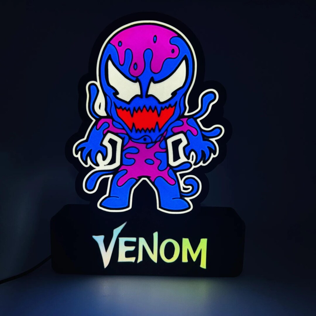 Venom LED Light Box With Remote Control - Unique Marvel Decor ...