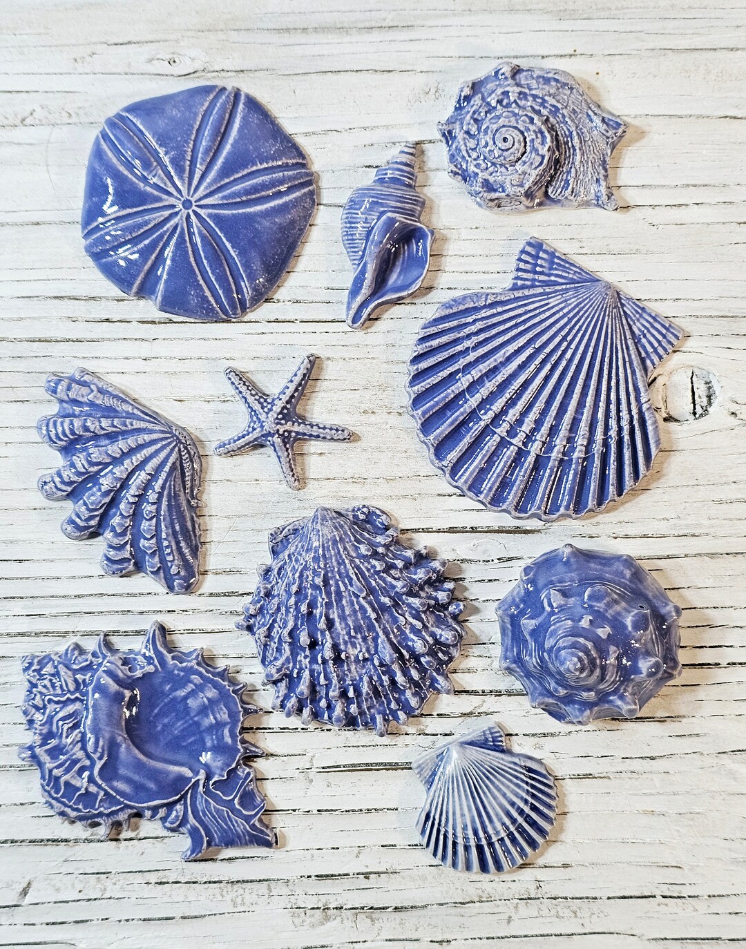 Mosaic Tile Seashell Set 10 Pieces, Assorted Shapes, Handmade Artistic ...