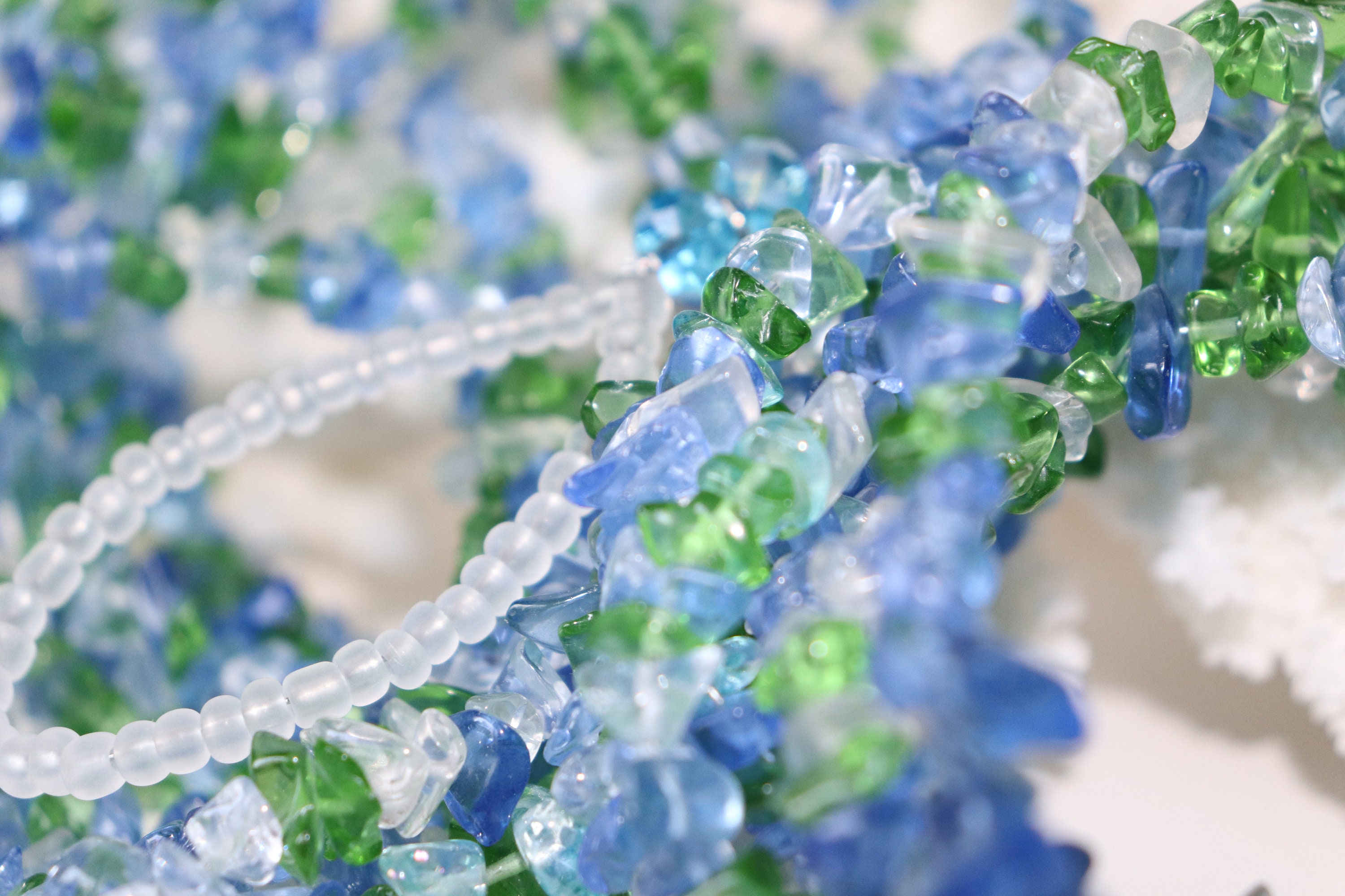 Beach Glass Chip Bead Garland: Coastal Christmas Decor - Etsy