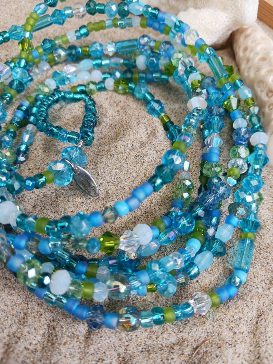 Crystal Bead Garland Beachy Home Decor, Mermaid Coastal Christmas Tree ...