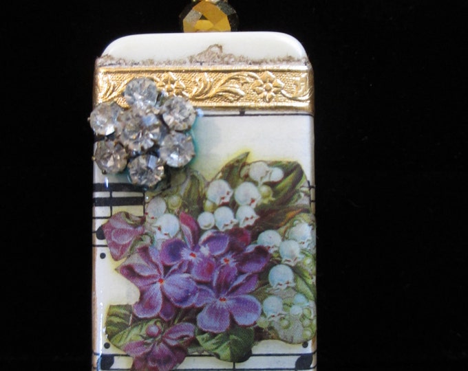 Violets of Spring Rhinestone Domino Pendant Believe in - Etsy