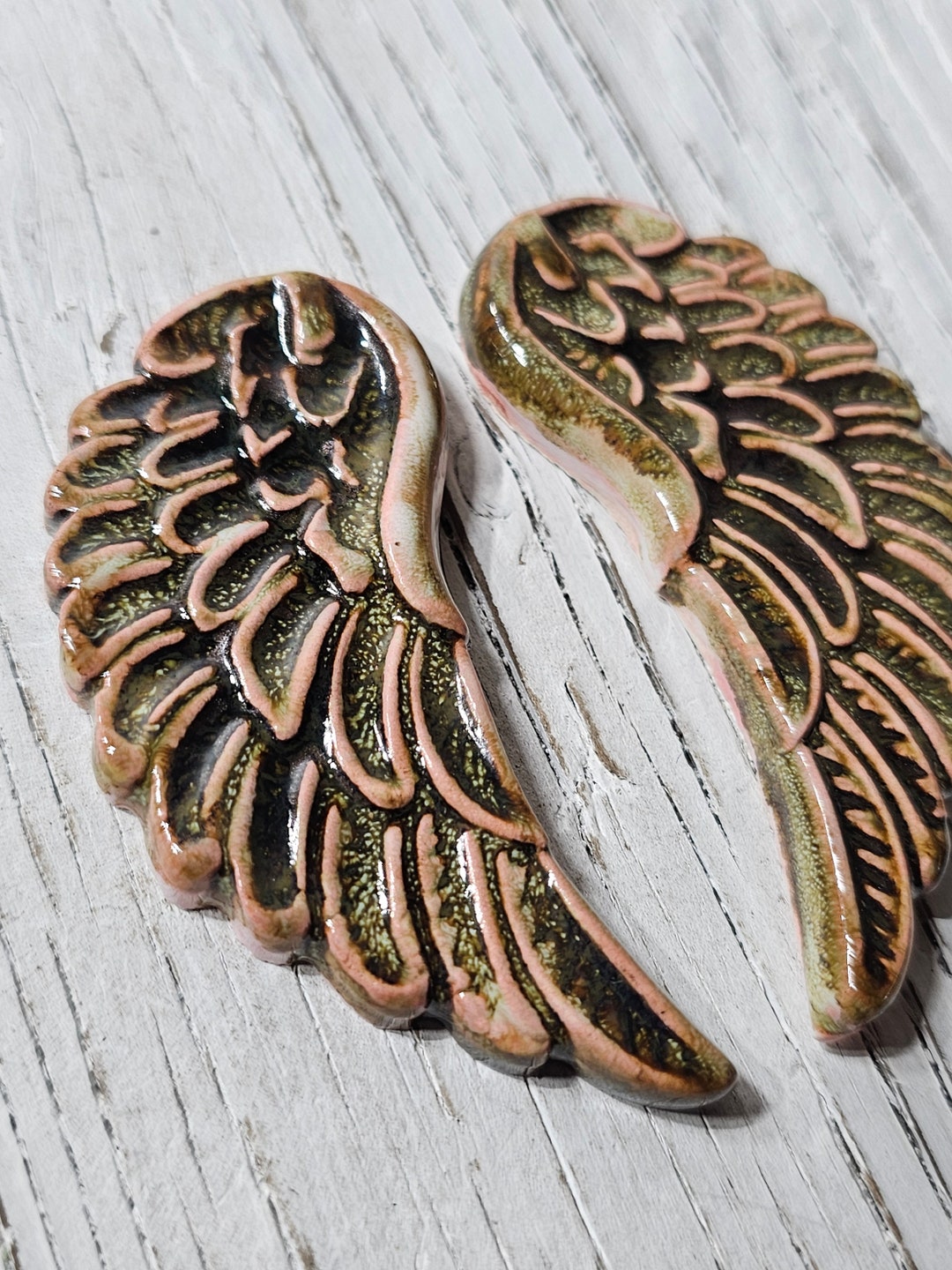 Forest Angel Wings- Pair - Ceramic Components - Handmade - Earthy - Etsy