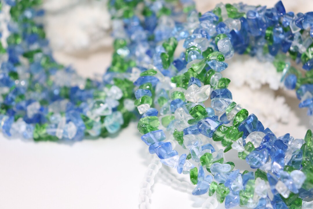 Beach Glass Chip Bead Garland: Coastal Christmas Decor - Etsy