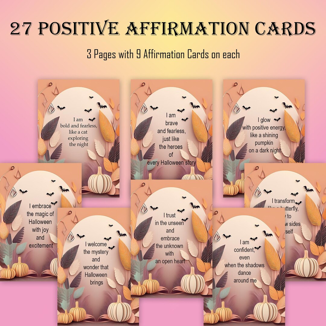 27 Printable Halloween Affirmation Cards, Printable Affirmation Cards ...