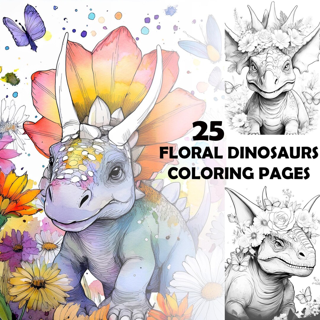 The Colorful World of Flower Dinosaurs: Dive Into a Coloring Adventure ...