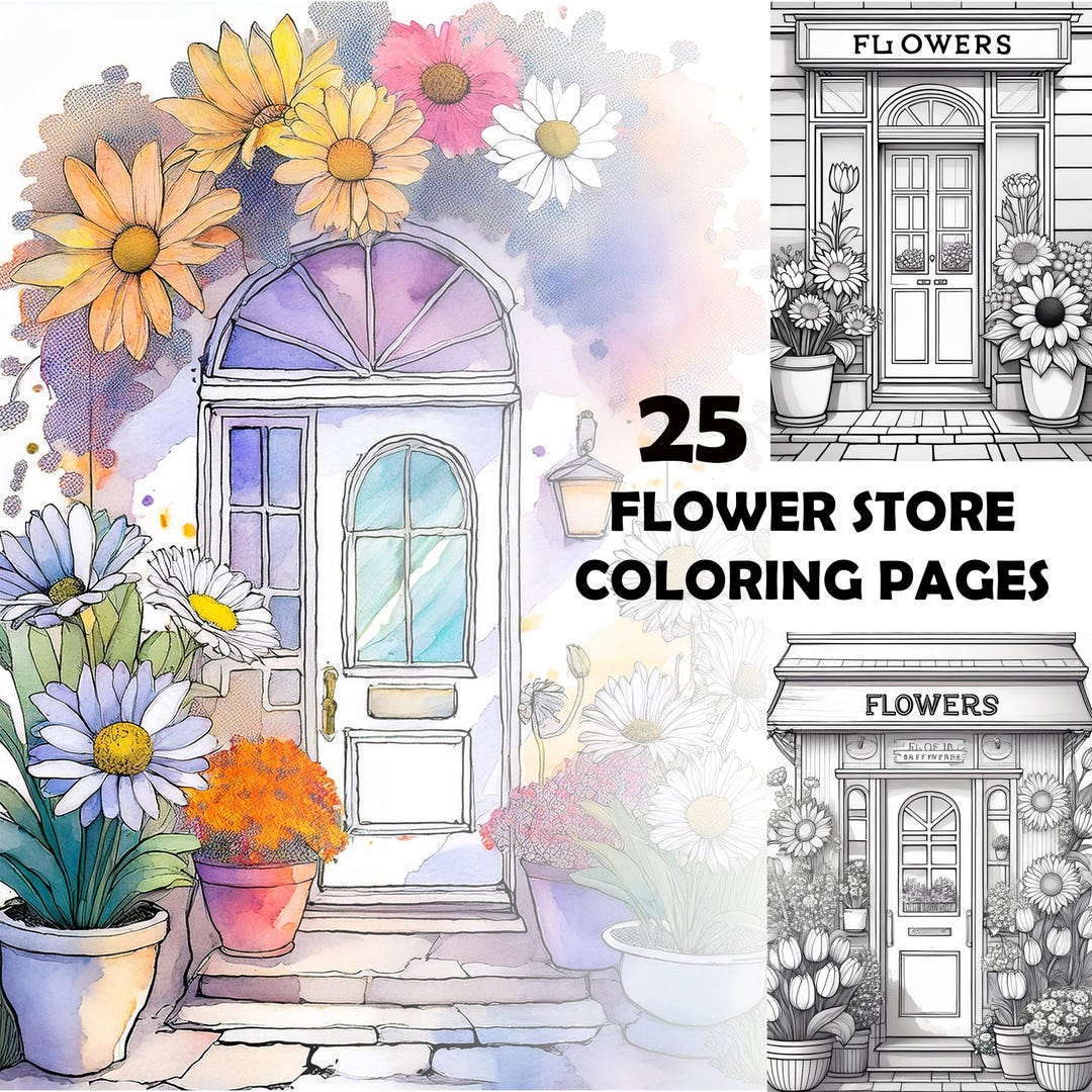 25 Flower Store Coloring Pages, Coloring Pages for Adult and Kids ...
