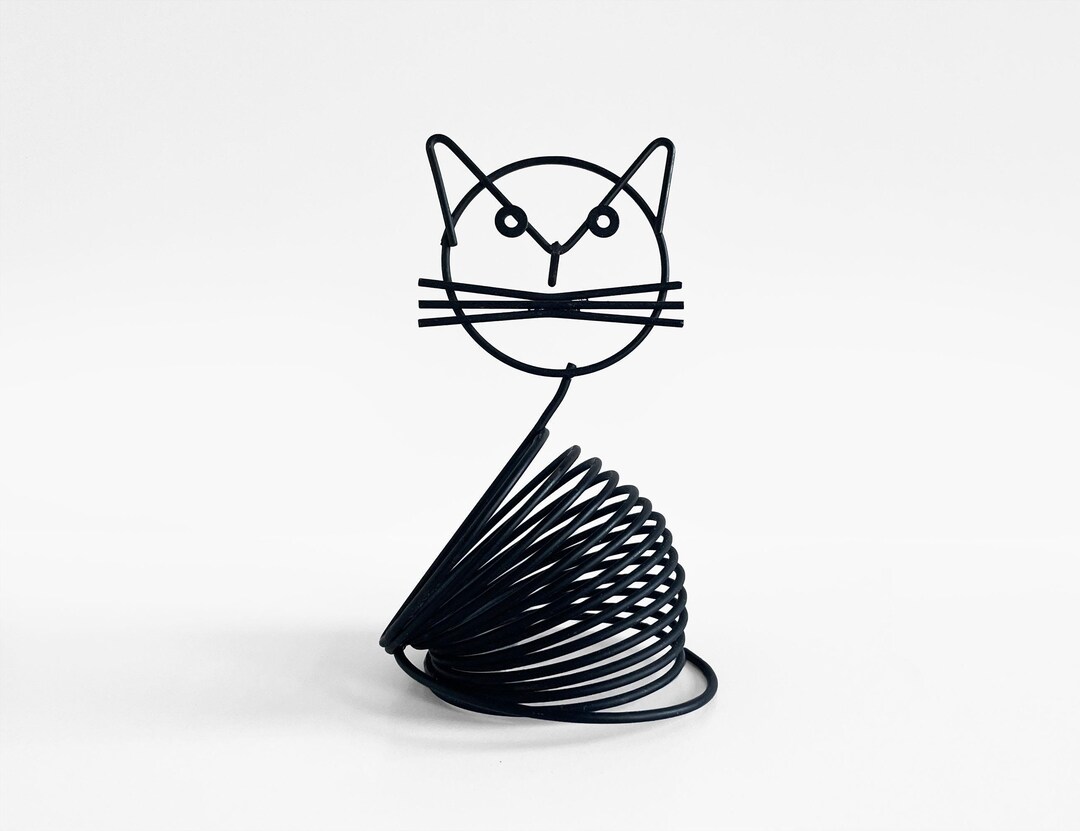 Coiled Wire Slinky Cat Letter Holder Organizer by Richard Galef for ...