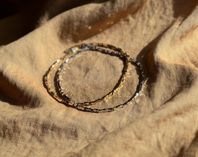 Sima Necklace - Gold Plated Cubebeaded Mix and Match Necklace - Gift ...