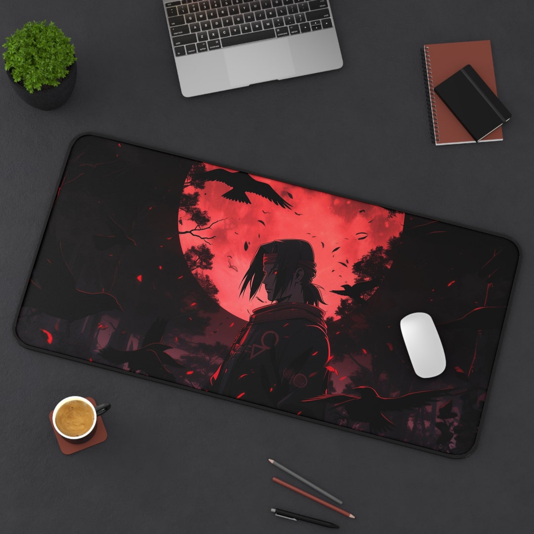 Itachi Uchiha Mouse Mat, Anime Mouse Mat, Long Desk Mats, Aesthetic ...