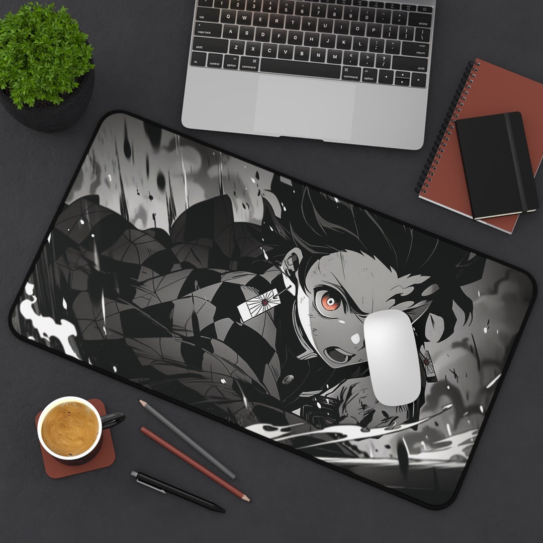 Demon Slayer Mouse Pad Tanjiro, Long Desk Mats, Aesthetic Gaming Mouse ...
